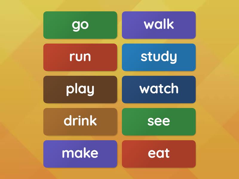 Verbs with past simple tense - Flip tiles