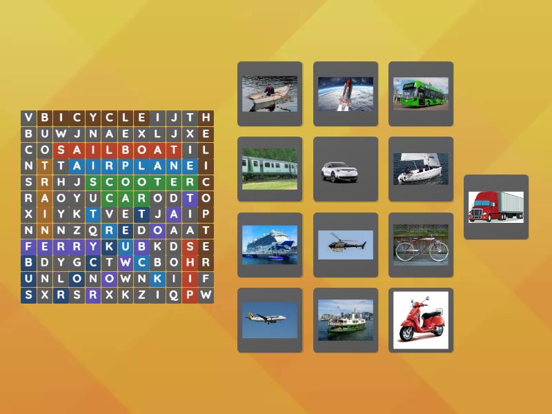 MODES OF TRANSPORTATION WORD SEARCH - Wordsearch