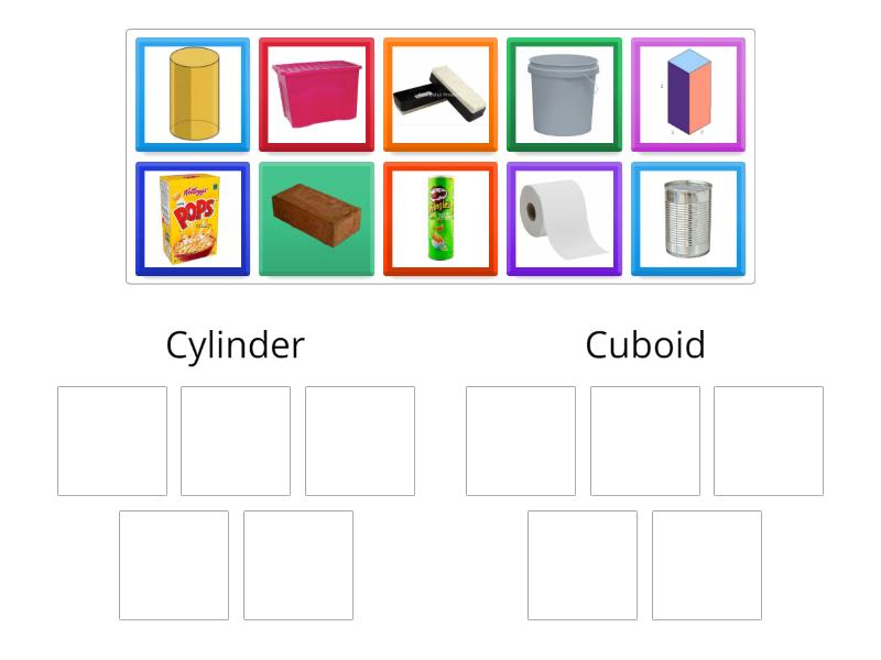 Cylinder and Cuboid - Group sort