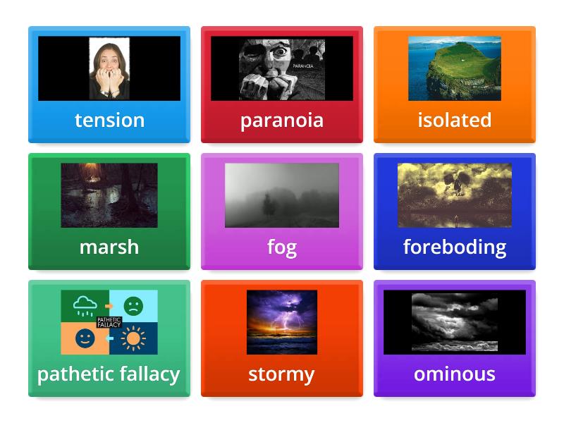 Pathetic fallacy - vocabulary - Fichas giratorias