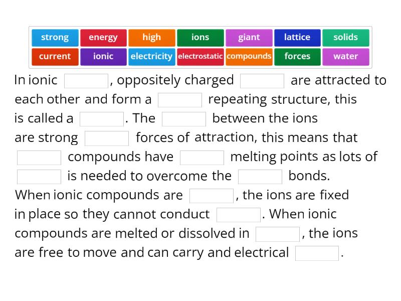 Giant ionic structures - Missing word