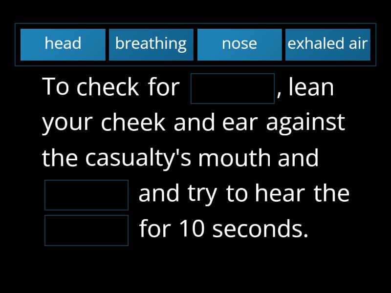 First aid - Complete the sentence