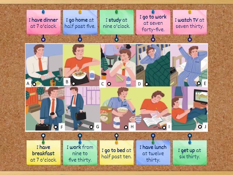 Roadmap A1 unit 5A daily routine - Labelled diagram