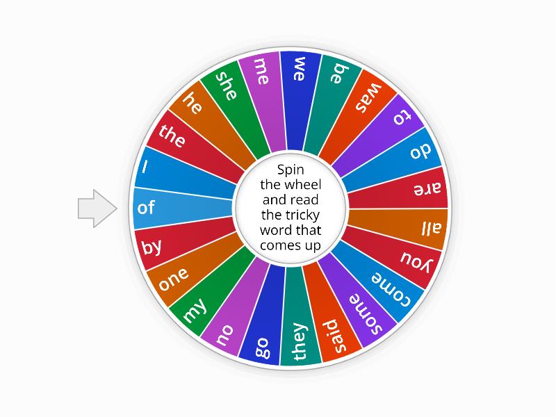 Tricky word wheel 1-30 - Spin the wheel