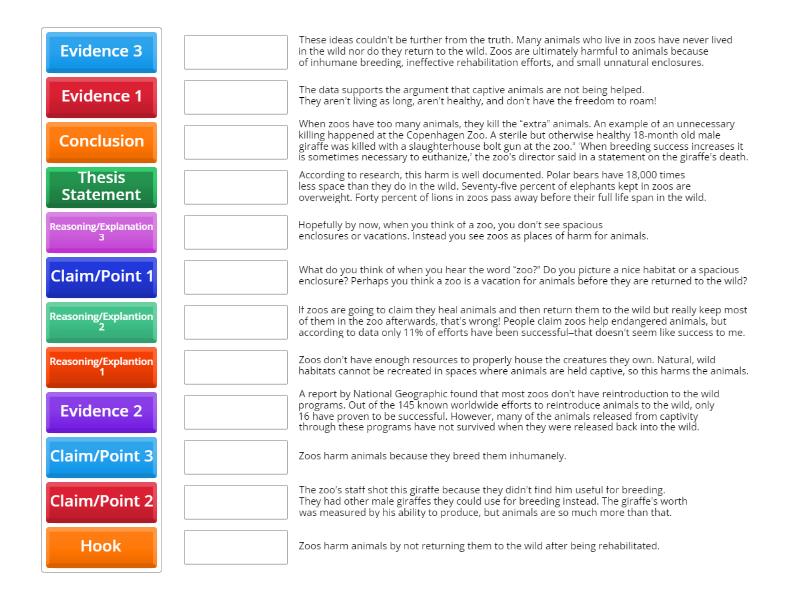 Essay Manipulation - Match up