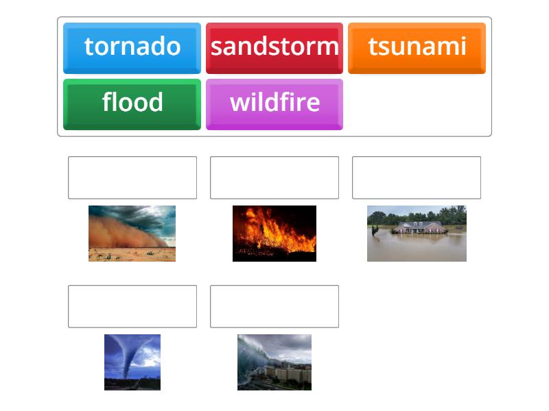 Types of Extreme Weather - Match up