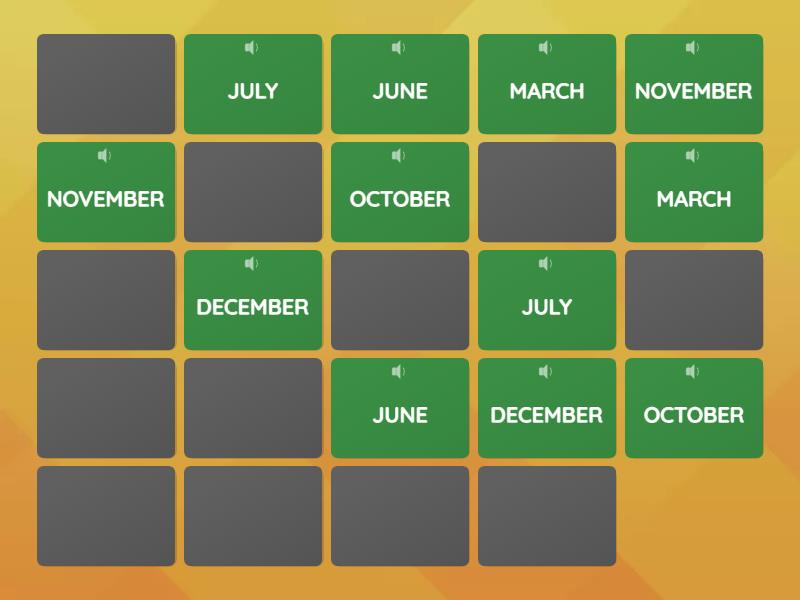 MONTHS - Matching pairs