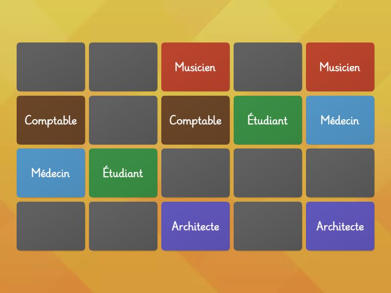 Les professions - Parejas