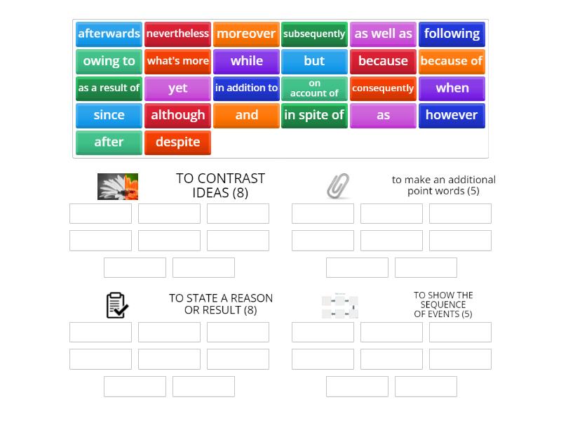 B2.7 GE U9a linking words - Group sort