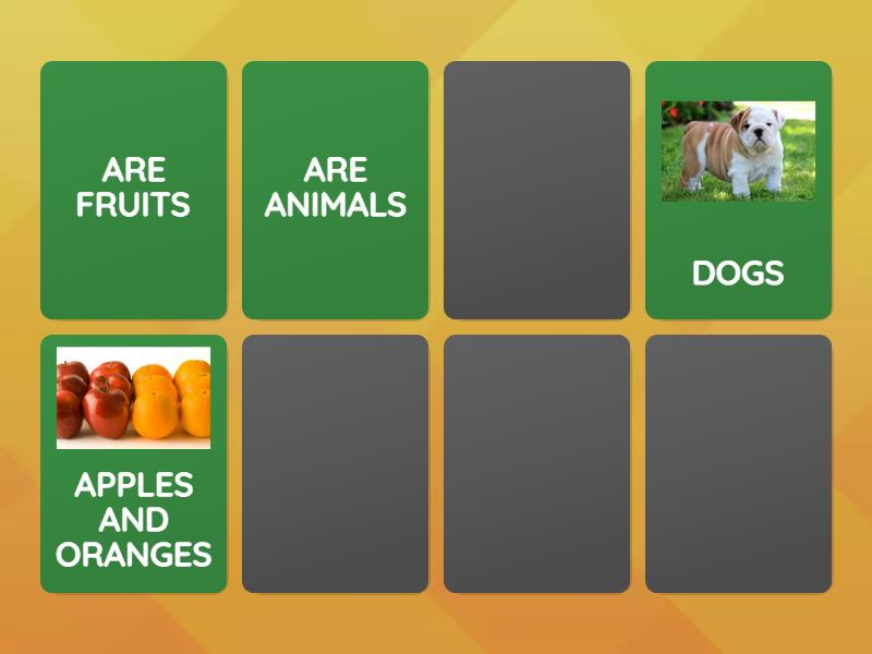 Noun + Are + Noun: Plural - Matching pairs Noun + Are + Noun: Plural - Matching pairs