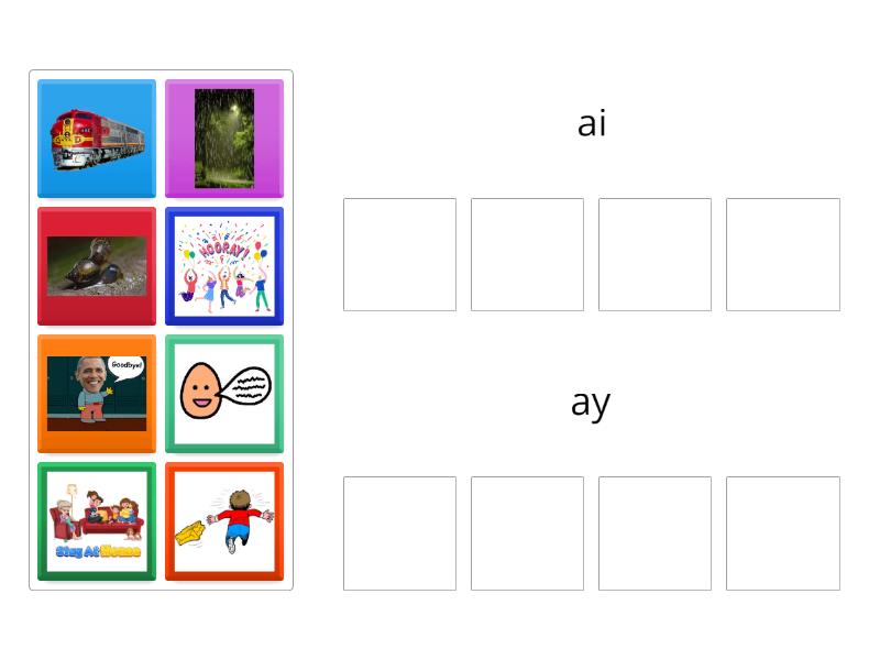 9.5 Long a spellings ai and and ay - Group sort