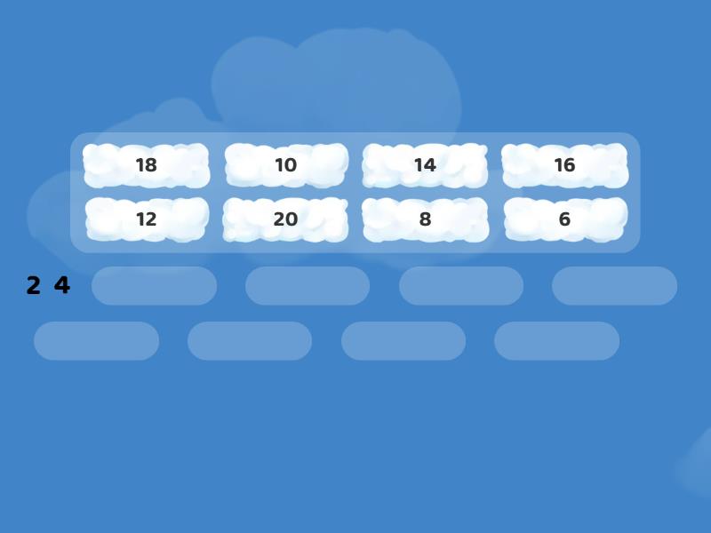 2 şer Ritmik Sayma (Kolay) - Complete the sentence