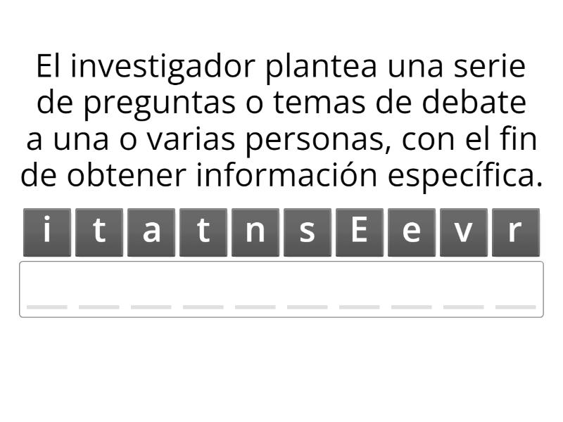 Tecnicas para recabar datos en una investigacion - Anagrama