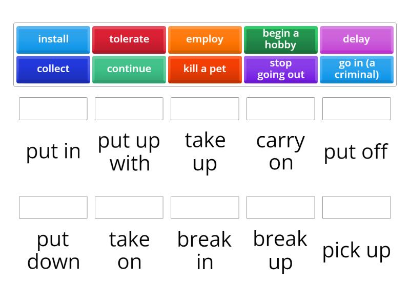Study Club Phrasal verbs 1 Feb 2024 - Match up