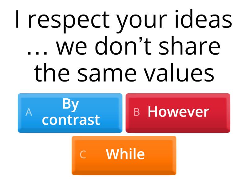 Comparison connectors - Quiz