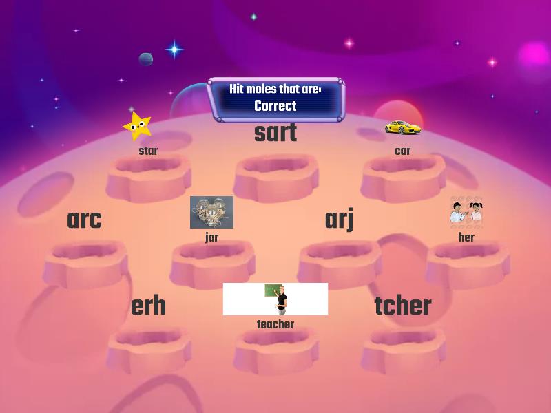 Phonics ' ar' 'er' 'ir' 'ur' words - Whack-a-mole