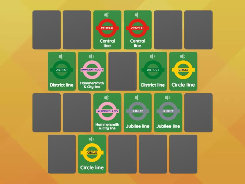 London Underground Lines - Matching pairs