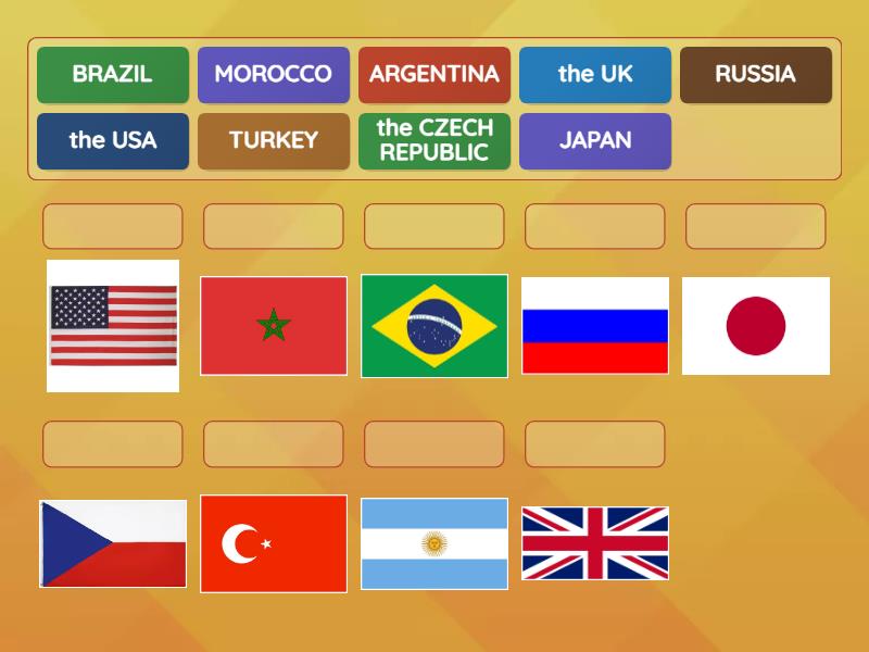 Flags and countries - Une las parejas