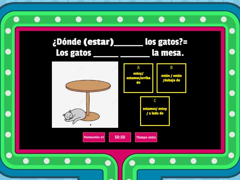 Preposiciones con "estar" - Gameshow quiz