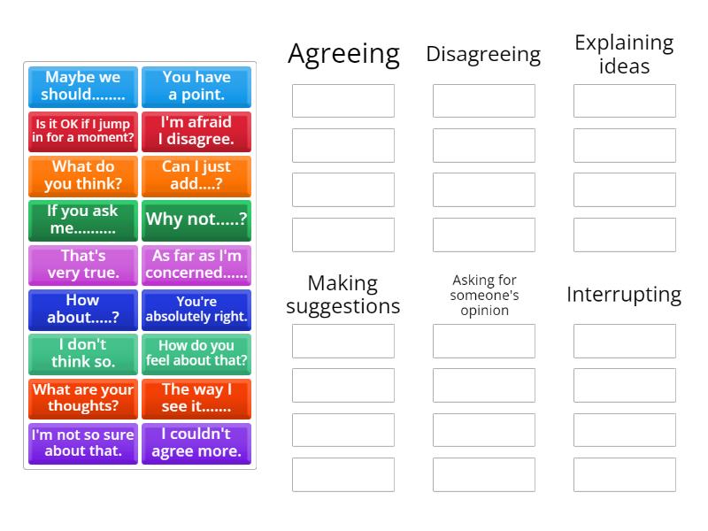 B2.2 Categories of polite problem-solving phrases - Group sort