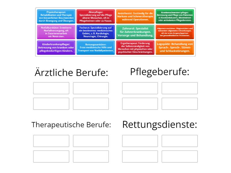 Medizin-Berufe 1 - Group sort