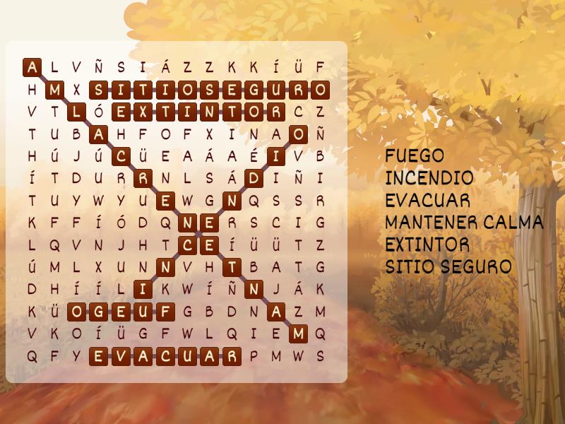 INCENDIO - Sopa de letras