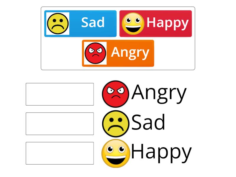 Happy Sad Angry - Match up