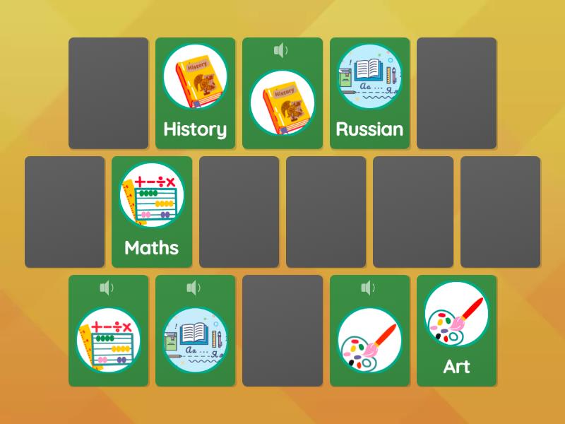 School Subjects - Matching pairs