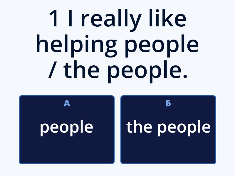 Choose the correct words to complete the sentences. - Quiz