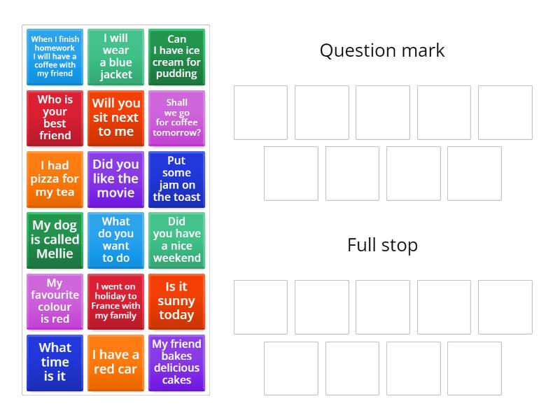 Question mark or full stop? - Group sort