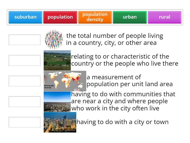 Population Vocabulary - Match up