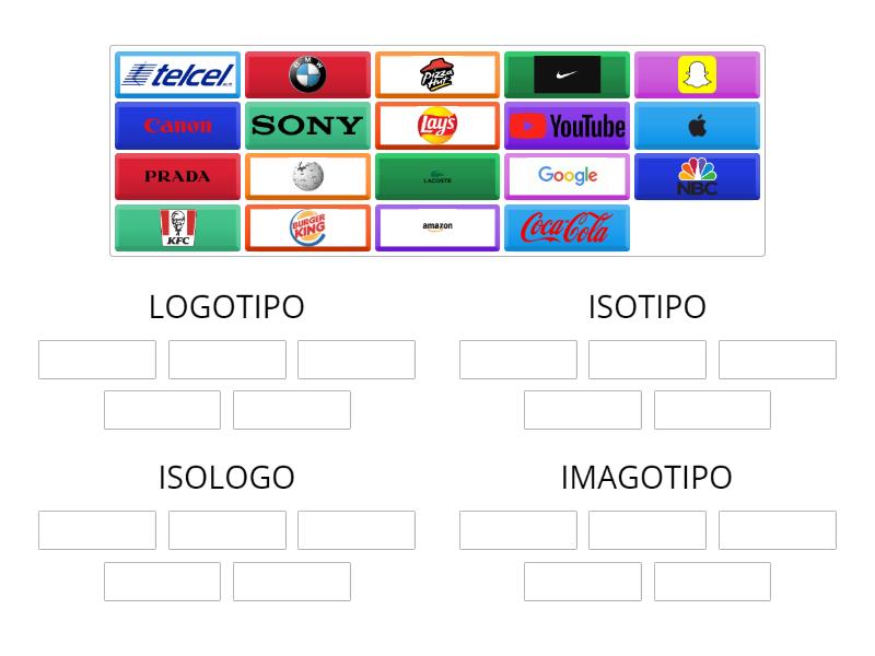 Actividad. TIPOS DE LOGOS - Ordenar por grupo