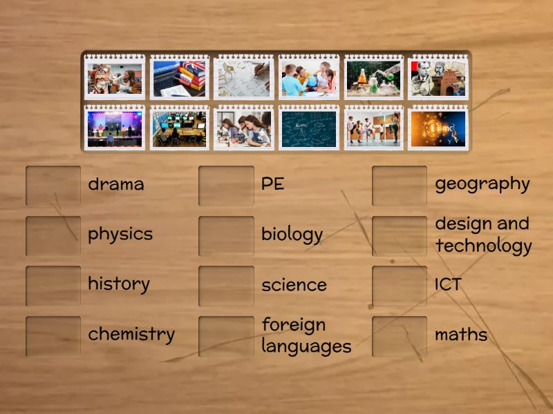 School subjects. Prepare 7. Unit 5 - Match up