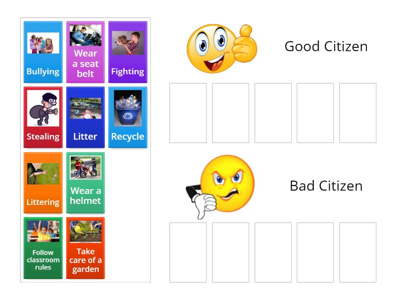 Good Citizen vs Bad Citizen - Group sort