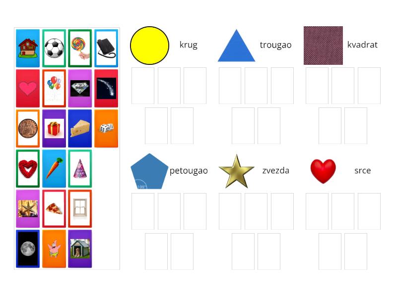 Geometrijski oblici - Ordenar por grupo