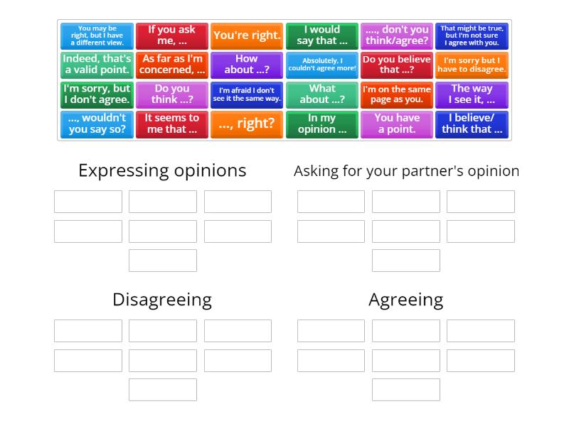 Agreeing/Disagreeing - Group sort