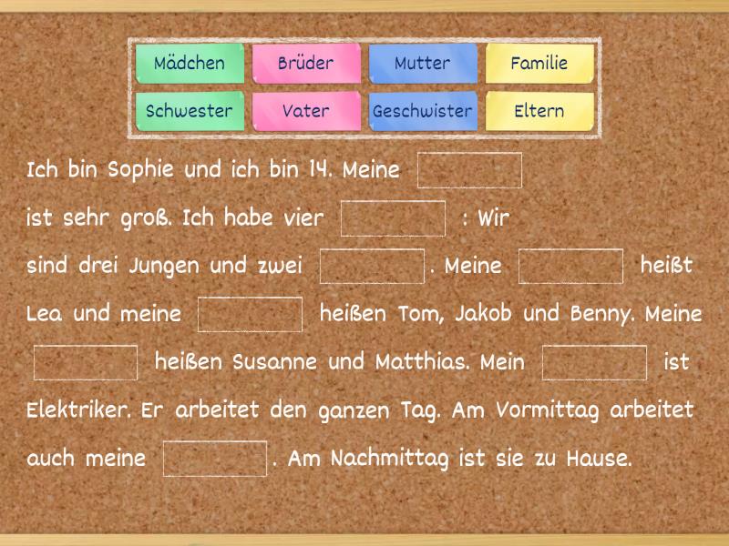 Meine Familie - Complete the sentence