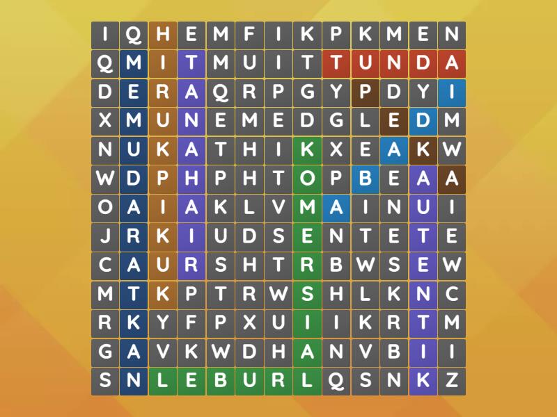 Kosa Kata Menengah - Wordsearch
