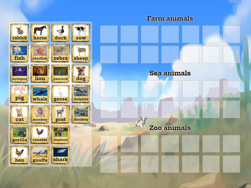 Sorting - farm animals - MEIE - Group sort