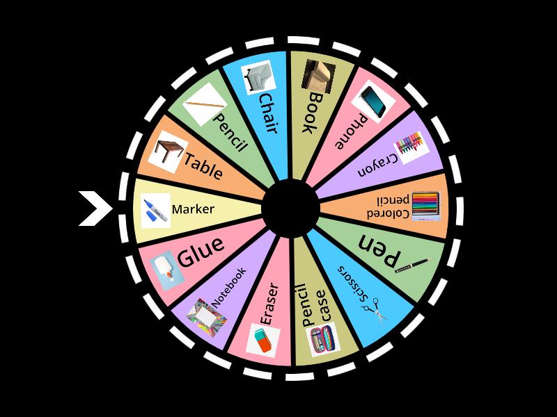 School objects review K5 - Random wheel