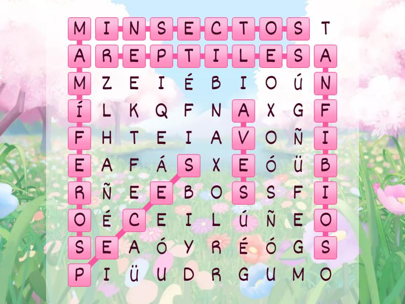 #28 - CICLO VITAL DE ANIMALES - Sopa de letras