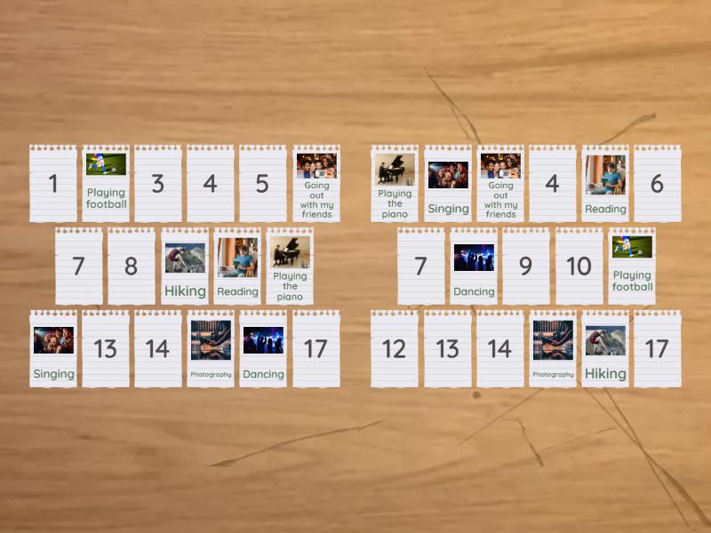Activities - Matching pairs