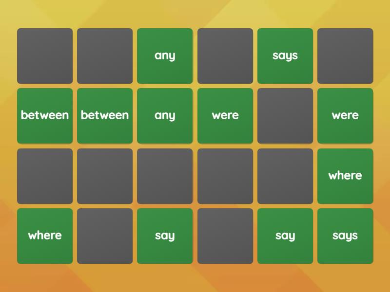Trick Words Level 1 Units 6-10 - Matching pairs