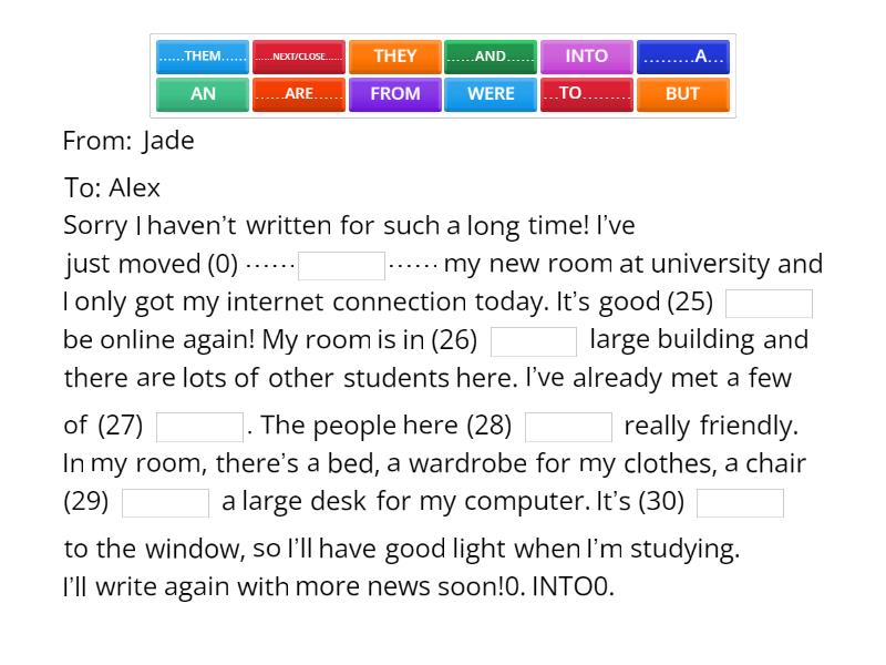 KET PART 5 - Complete the sentence