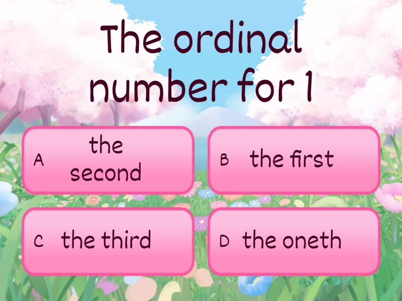 Ordinal numbers - Quiz