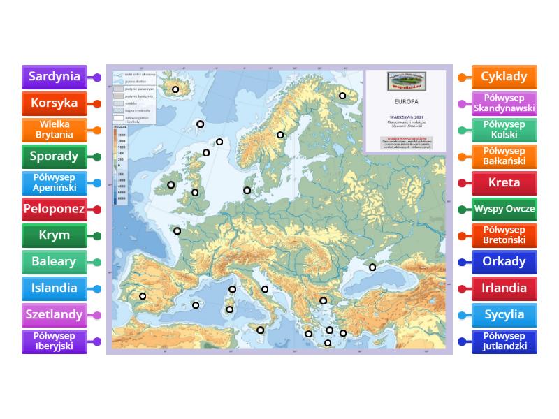 Mapa Europy pusta cz.1 - Диаграмма с метками