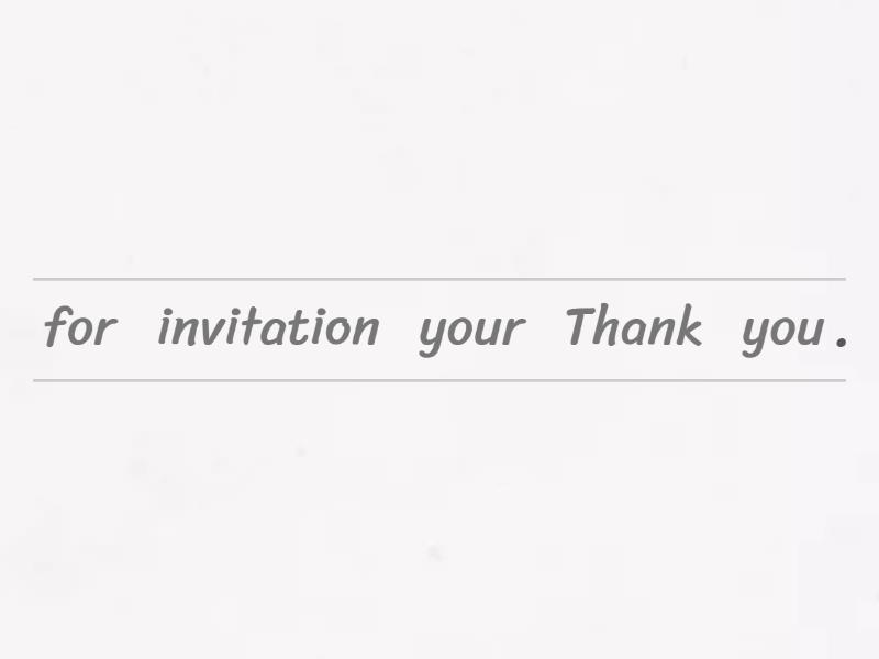 Invitation sentences - Reordenar