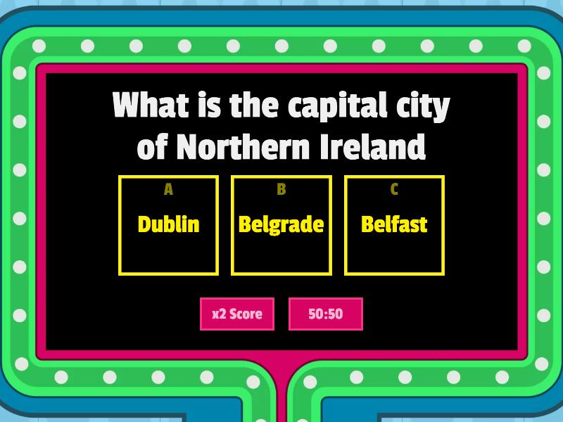 Northern Ireland Quiz - Gameshow quiz