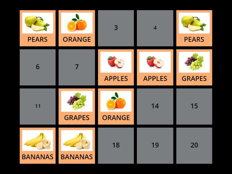MEMORY GAME _ FRUITS - Parejas
