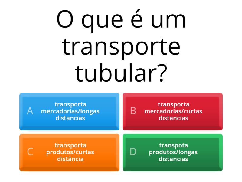 Transportes tubulares - Quiz